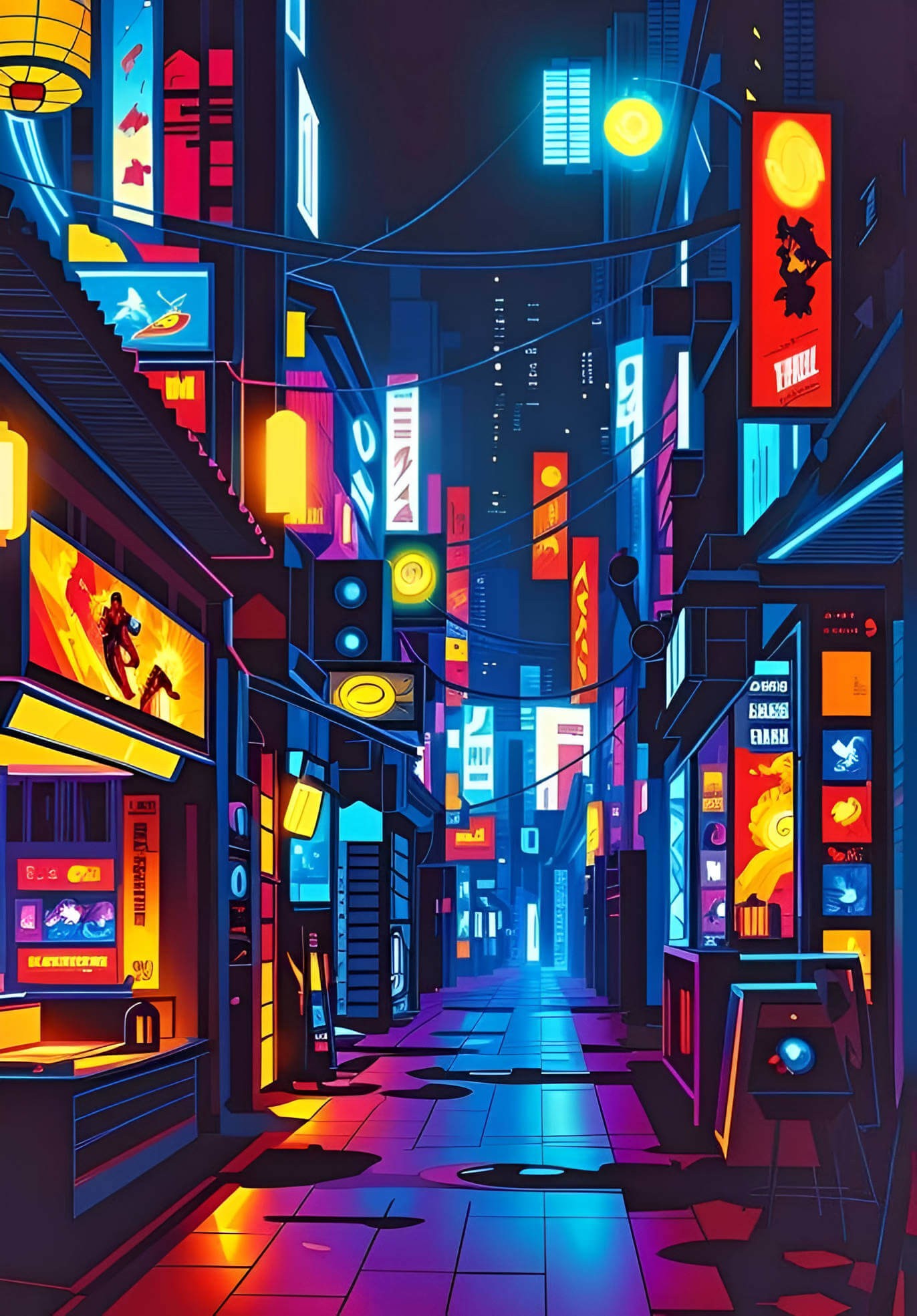 Cyberpunk Streetscape | AI Generated Art Gallery
